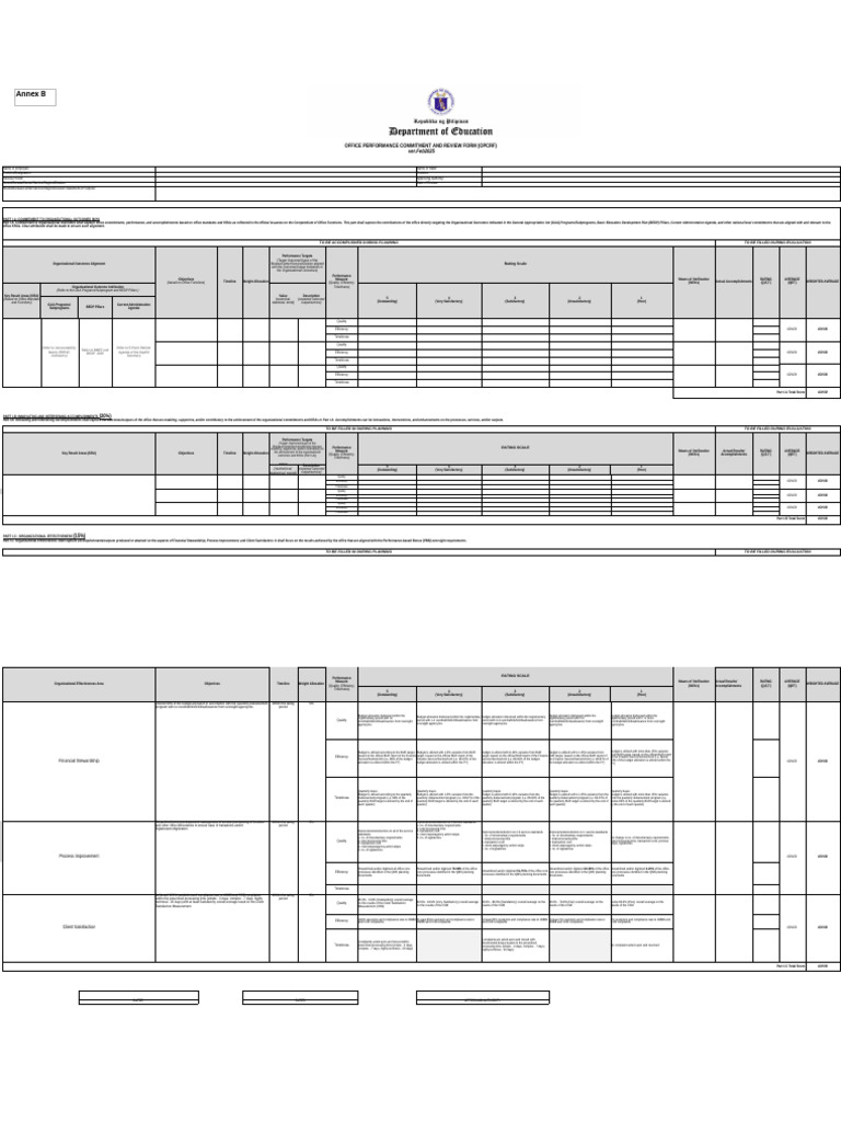 Annex B Interim OPCRF Ver - Feb2025 | PDF | Quality Management System ...