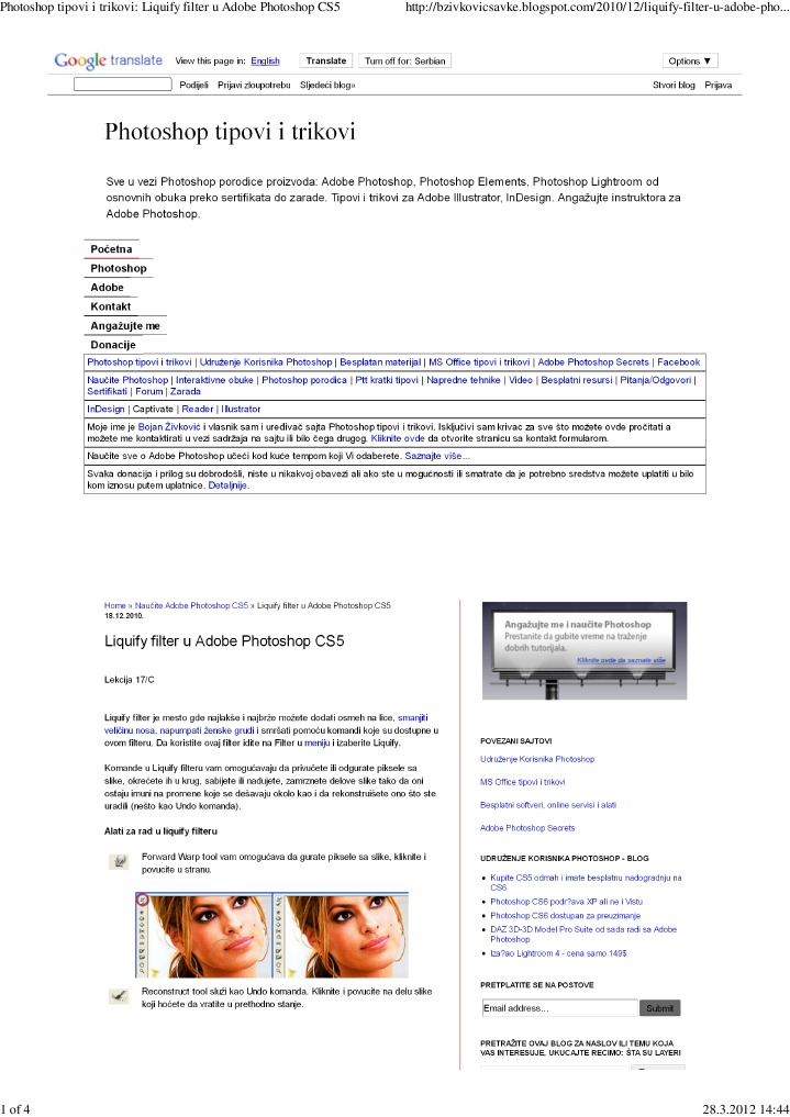 Liquify Filter Tips for Photoshop CS5 | PDF | Career & Growth | Art