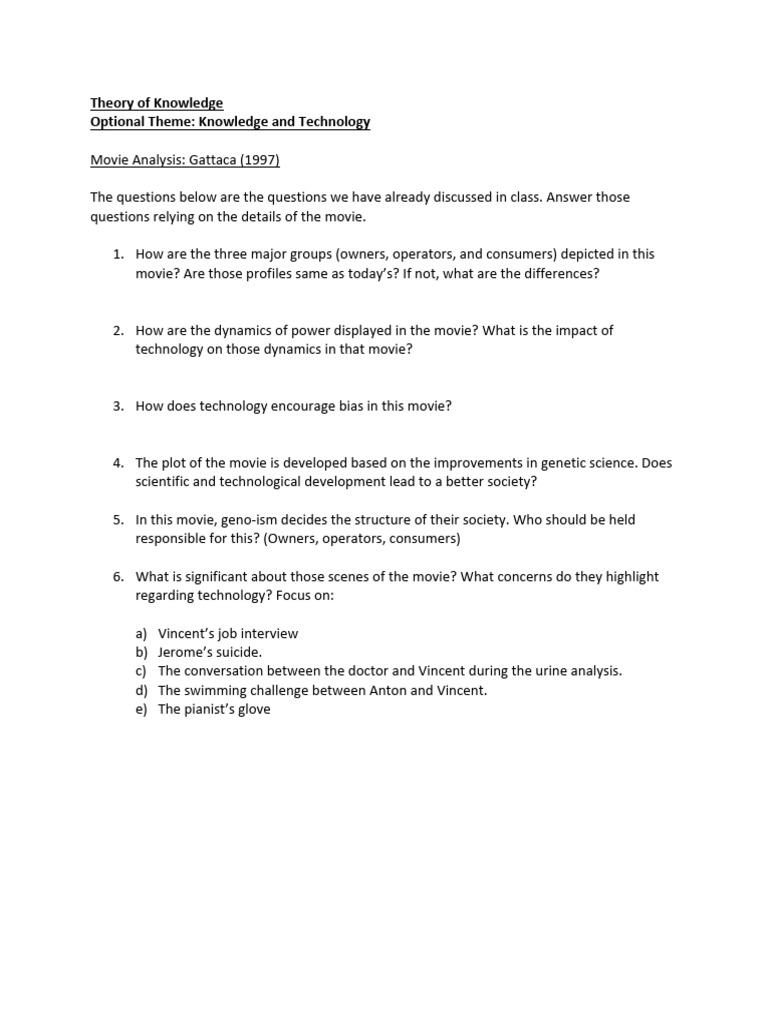 Gattaca Movie Analysis | PDF