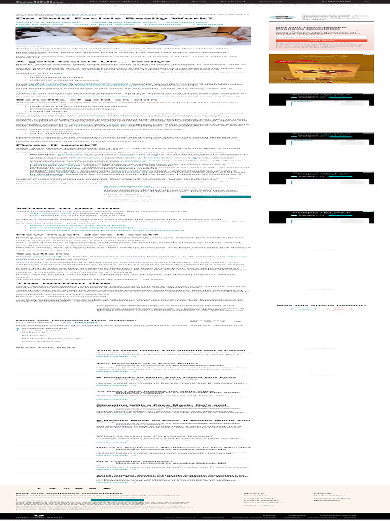 Gold Facials: Benefits and Effectiveness | PDF | Allergy | Dermatology
