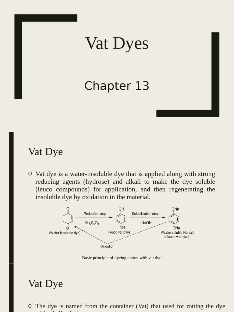 Understanding the Vat Dyeing Process | PDF | Dye | Dyeing