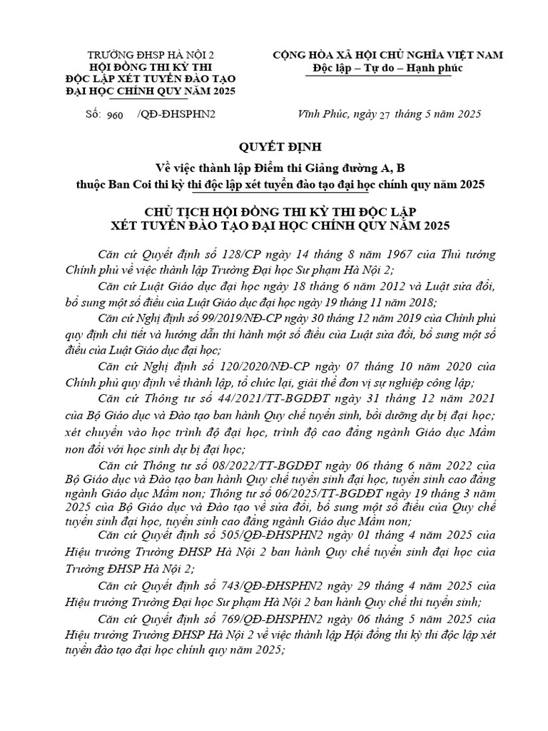 15.QD Thanh Lap Diem Thi GD A, B.signed - Signed.signed - Signed.signed | PDF