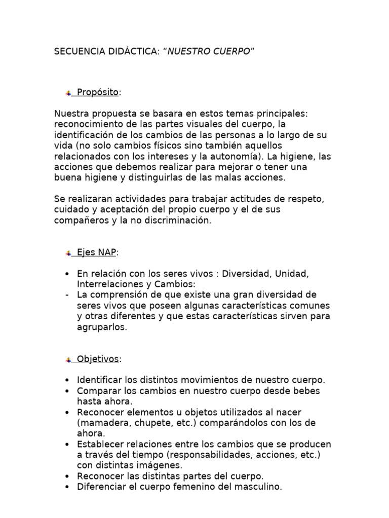 Cuerpo y límites: educación infantil | PDF