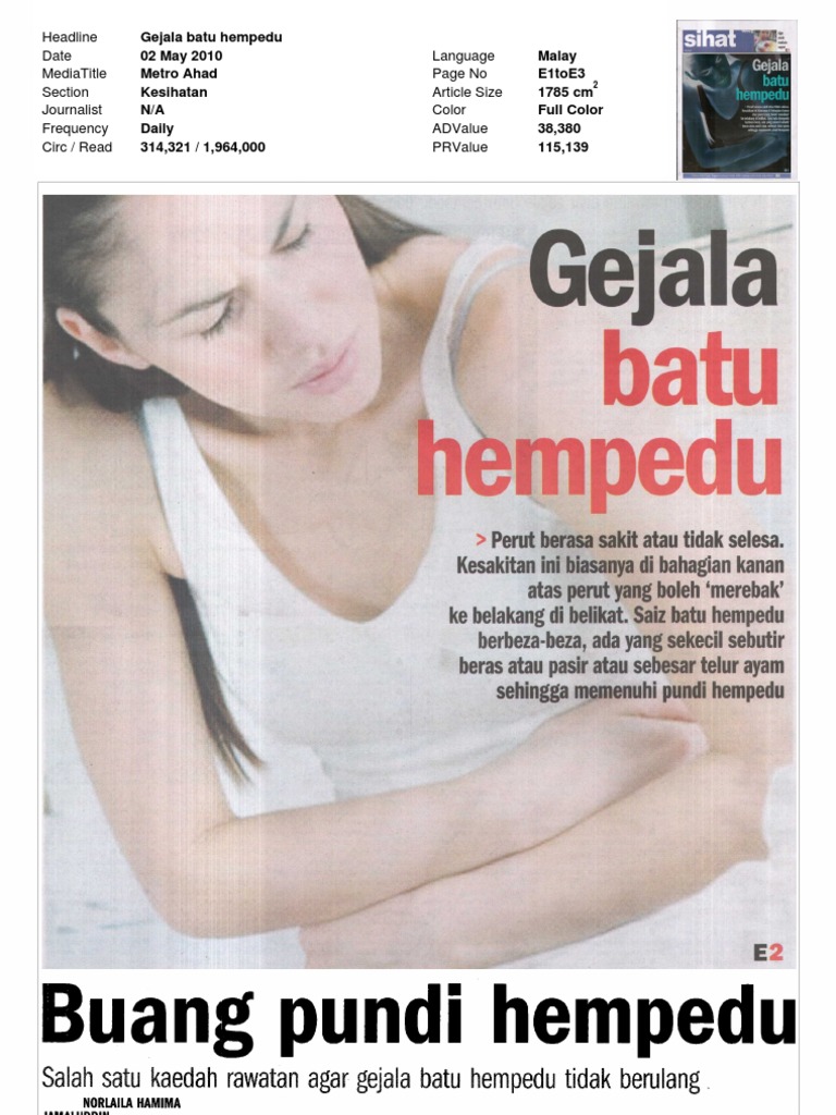 Gejala Batu Hempedu | PDF | Newspaper And Magazine
