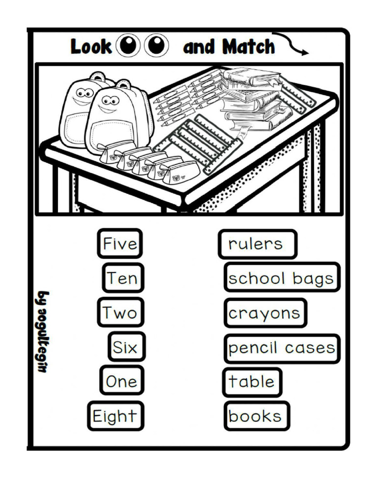 Worksheet School Supplies | PDF