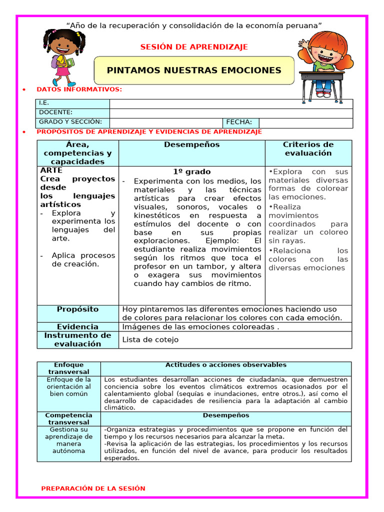 1º U0 S2 Sesion D5 Arte Pintamos Nuestras Emociones Maestras de ...