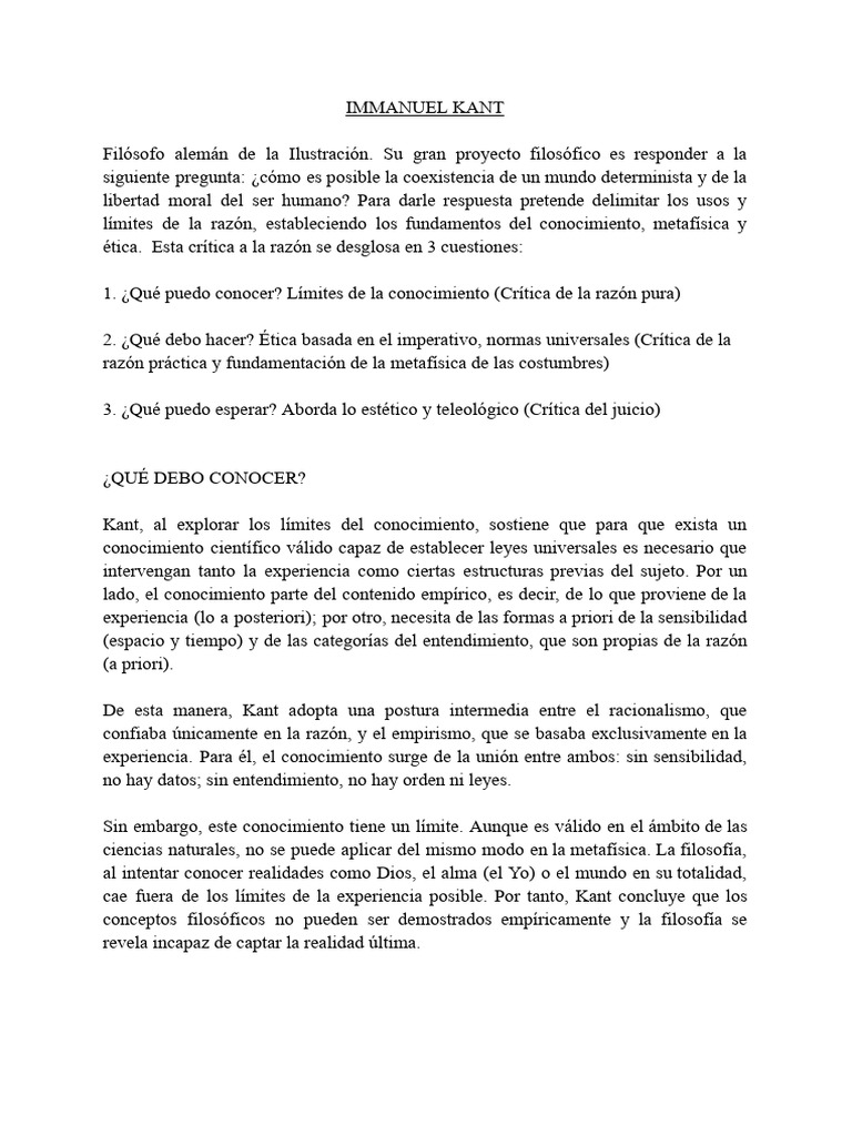 Immanuel Kant | PDF | Immanuel Kant | Moralidad