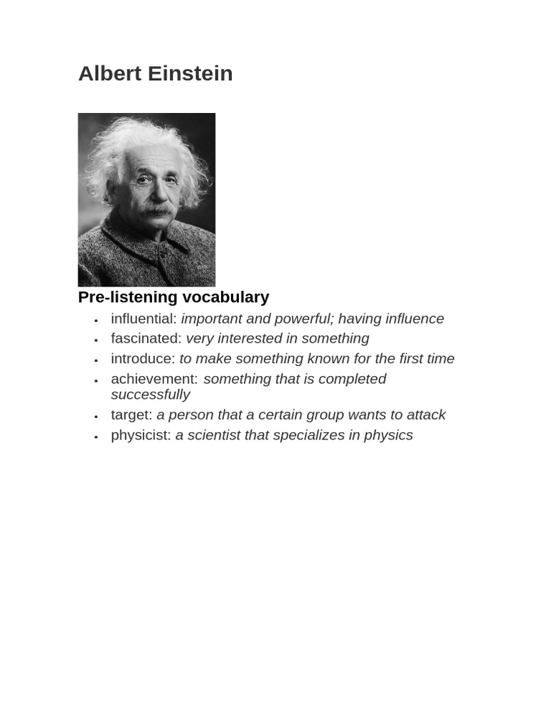 Albert Einstein Listening - Resolvido | PDF