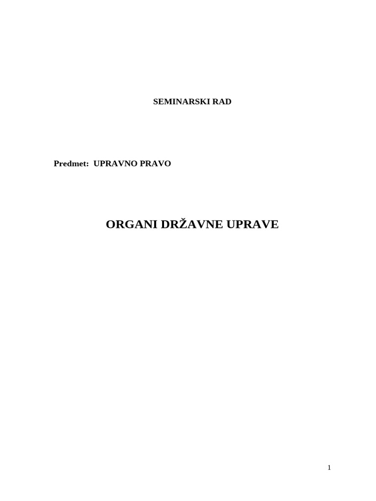 Organi Drzavne Uprave | PDF