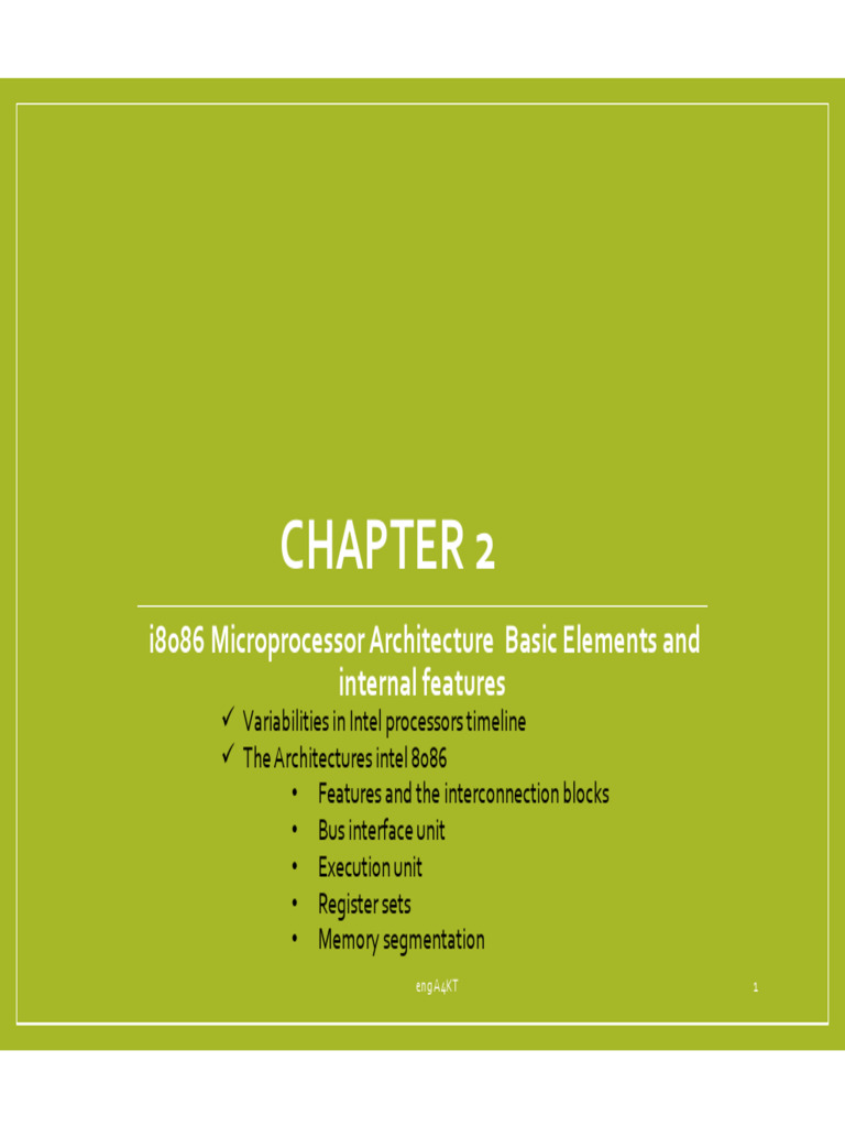 Chapter 2 The Architectural and Organization of I8086 | PDF | Central ...