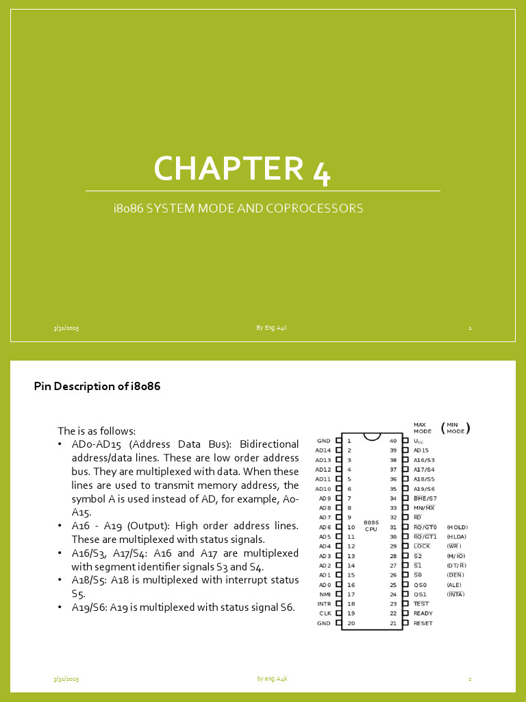 Chapter 4 System Mode and Coprocessor of I8086 | PDF | Central Processing Unit | Computer ...
