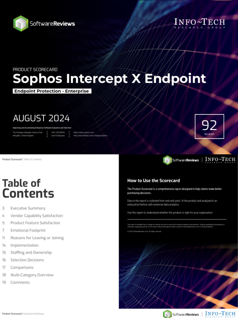 Sophos Intercept X Endpoint Product Scorecard | PDF | Usability | Business