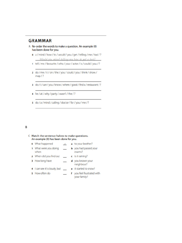 Adv 4 Midterm Test Grammar Hub Unit 1 | PDF