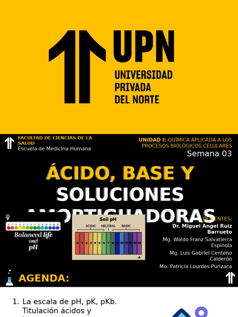 Clase 03 - Ácido, Base y Soluciones Amortiguadoras - FB1 | PDF | Ph | Ácido