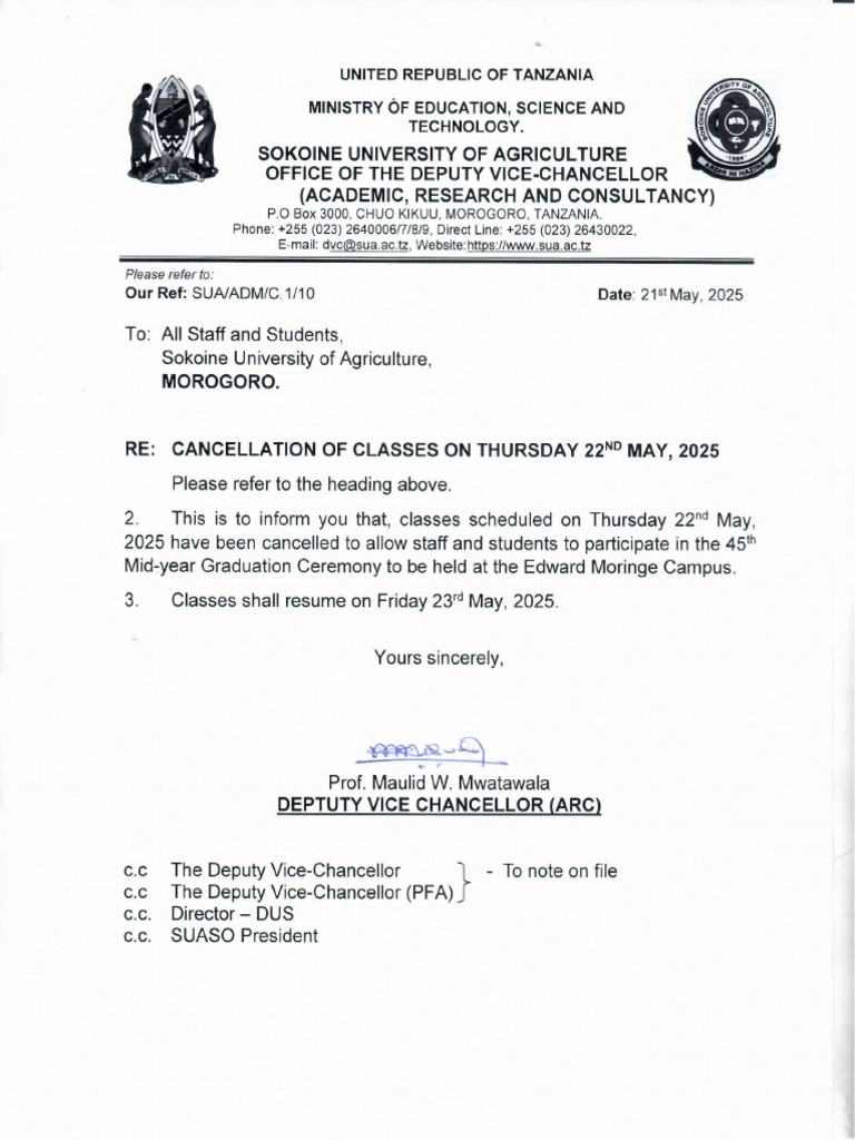 Cancellation of Classes-1 | PDF