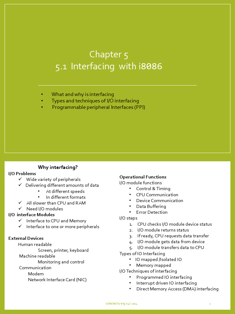Chapter 5.1 Interfacing I8086 | PDF | Input/Output | Information Technology
