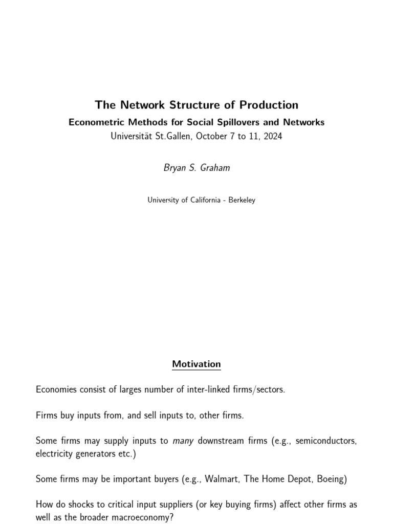 Network Effects in Production Economics | PDF | Volatility (Finance ...