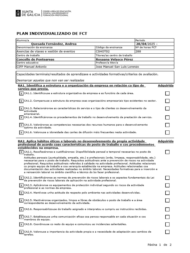 Plan Individualizado | PDF