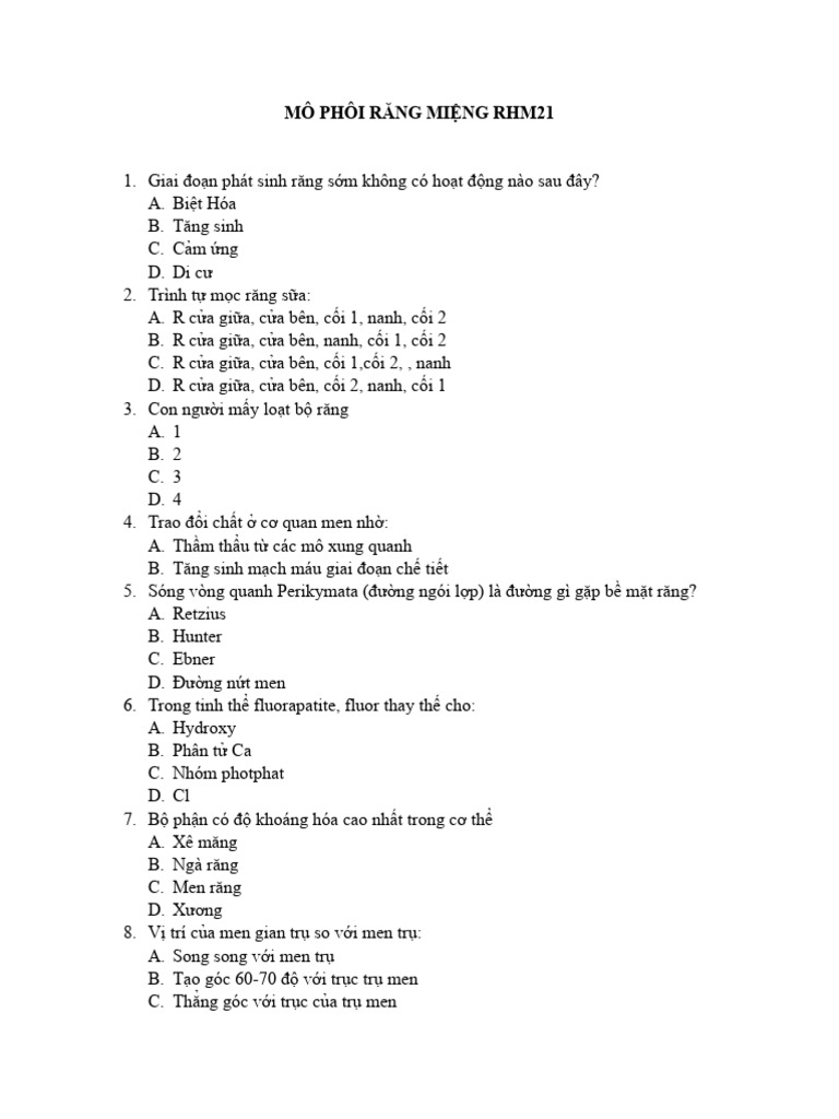 MÔ PHÔI RĂNG MIỆNG RHM21 | PDF