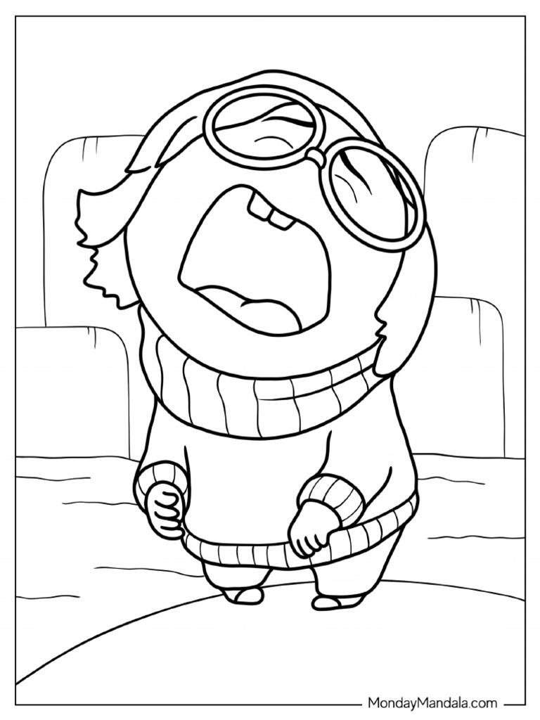 Coloring Page of Sadness Crying | PDF