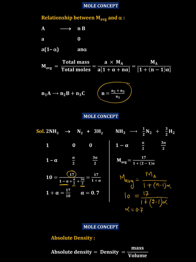 Mole Concept _ L-08 (Class Notes) _ Empirical and Molecular Formula ...