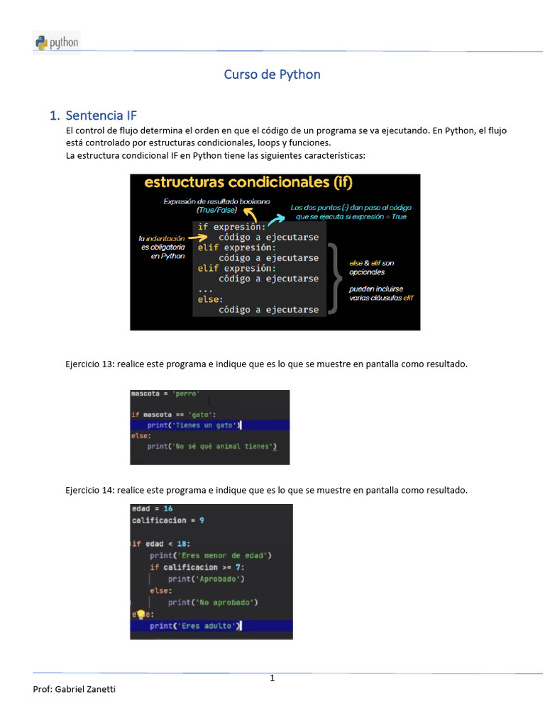 6-Sentencia If Py | PDF
