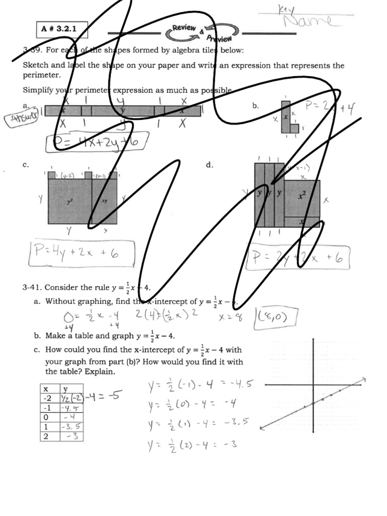 Alg. 3.2.1 Review + Preview Answers | PDF