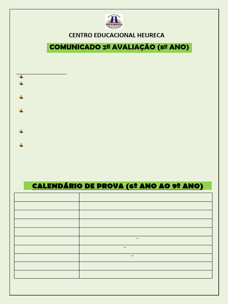Conteúdos de Provas 2 Ava 8º Ano | PDF