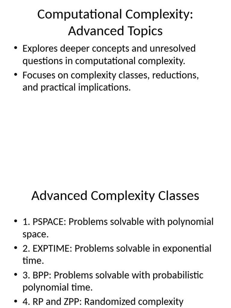 Computational Complexity Advanced Topics | PDF | Computational Complexity Theory | Quantum Computing