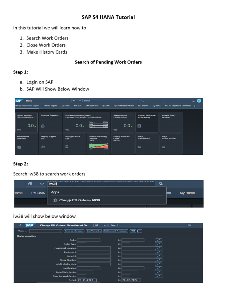 Sap s4 Hana Tutorial | PDF