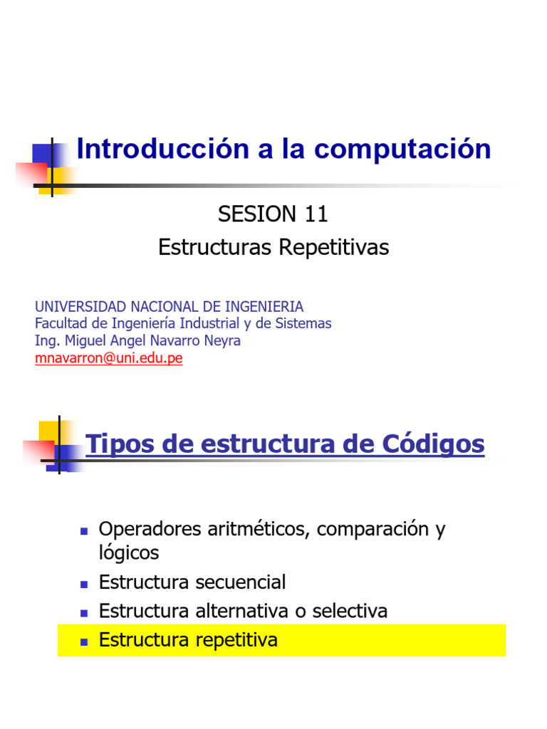 Sesión 11 - Repetitivas | PDF | Ciencias de la Computación | Programación de computadoras