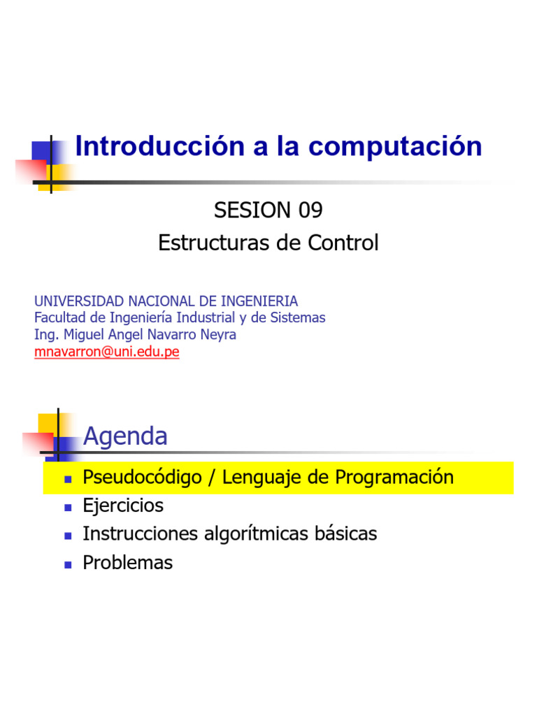 Sesión 9 - Estructuras de Control | PDF | Programación de computadoras ...
