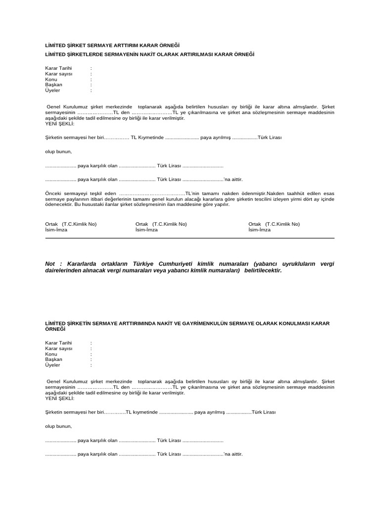 Genel Kurul Karar Örneği | PDF