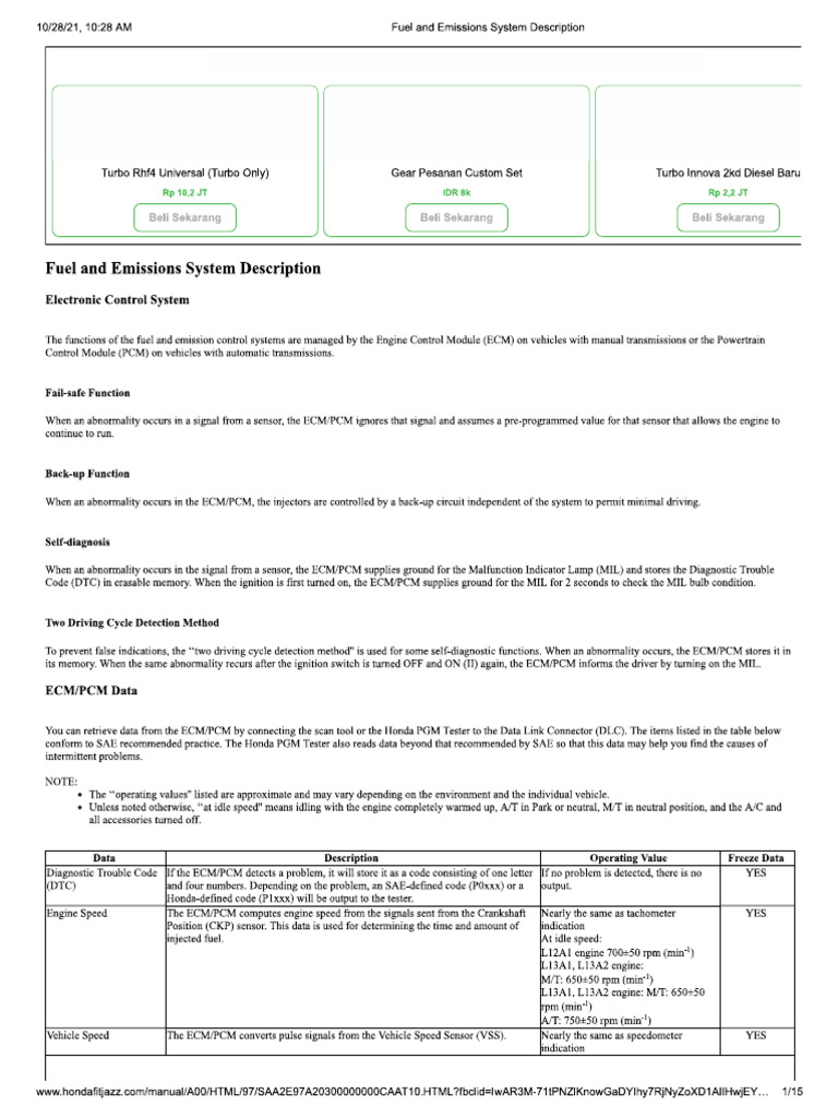 Honda l15 | PDF