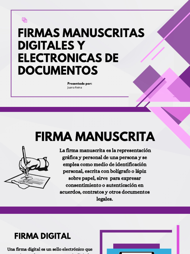 Firmas Manuscritas Digitales y Electronicas de Documenhtos Explicacion ...