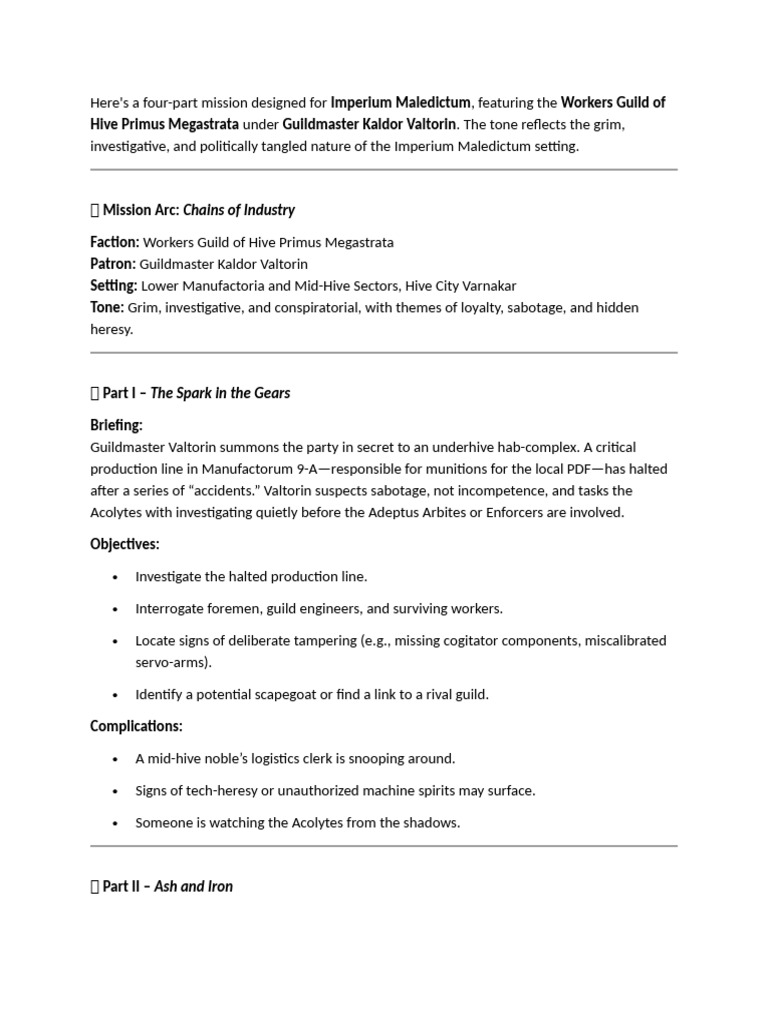 Guild Mission | PDF