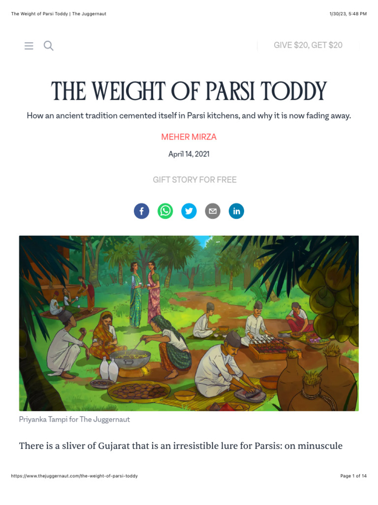 The Weight of Parsi Toddy - The Juggernaut | PDF