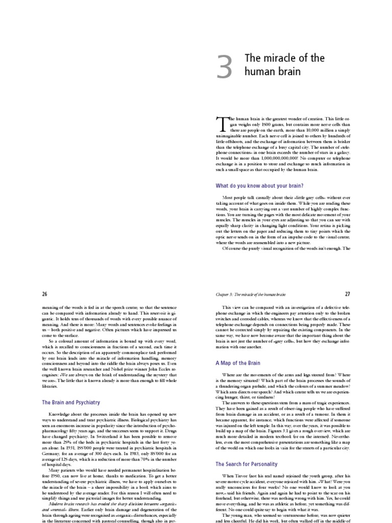 The Wonders of the Human Brain | PDF | Brain | Neurotransmitter