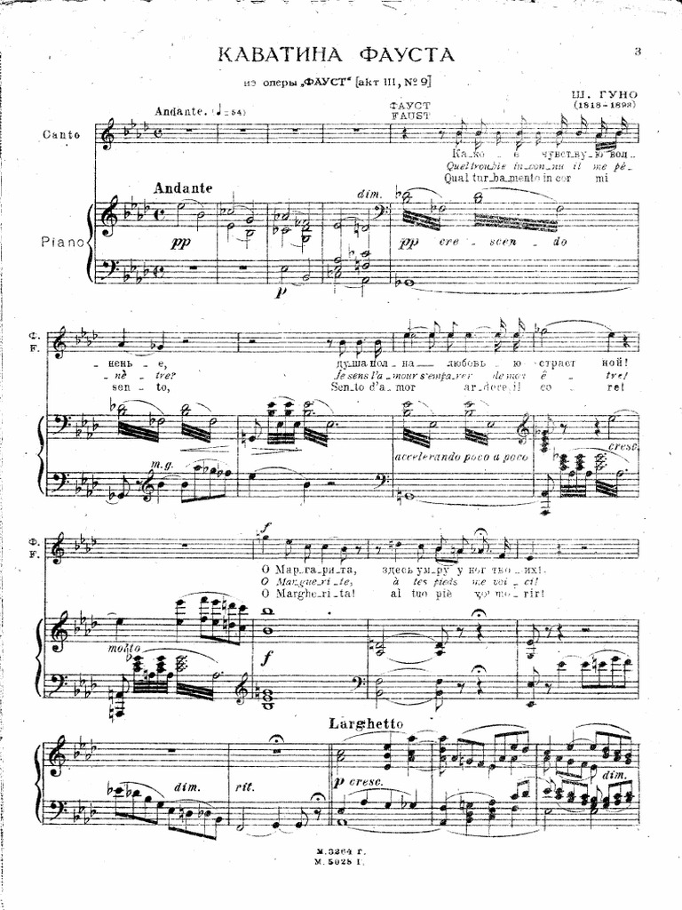 01788564 SH Guno - Kavatina Fausta | PDF