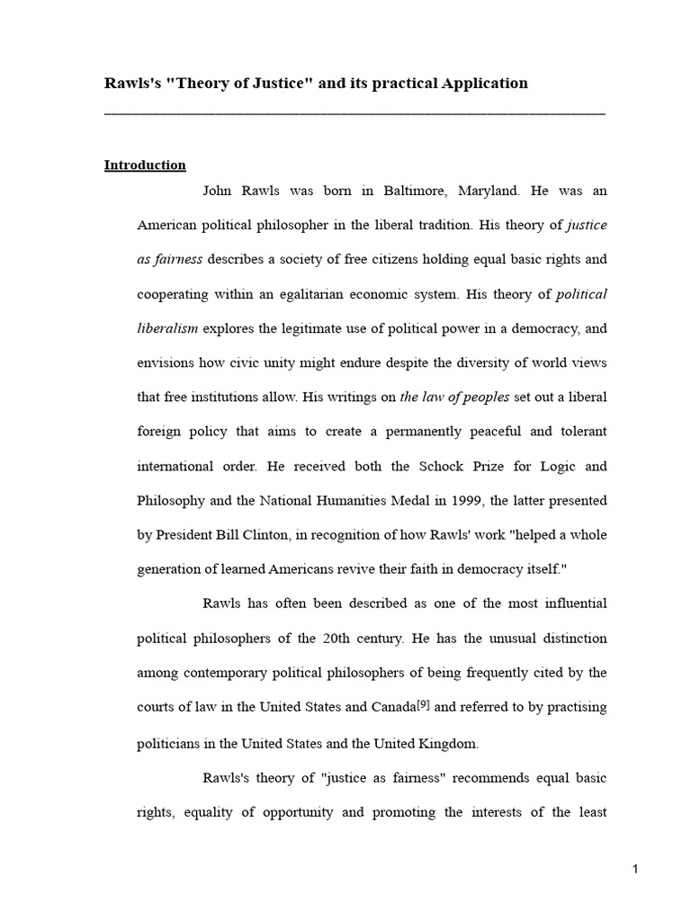 Rawls-theory-of-justice-and-its-practical-Application-copy | PDF | John ...