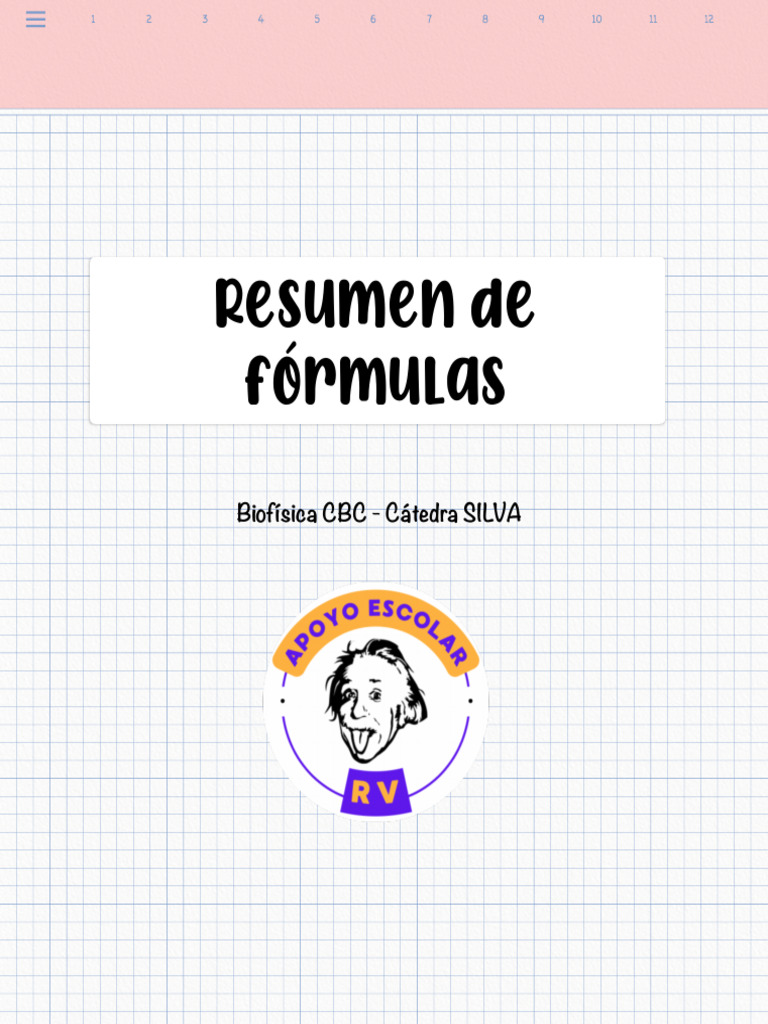 Resumen Fórmulas Primer Parcial | PDF | Cinemática | Metrología