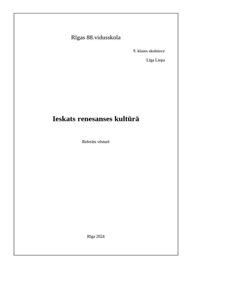 Referāta Paraugs | PDF