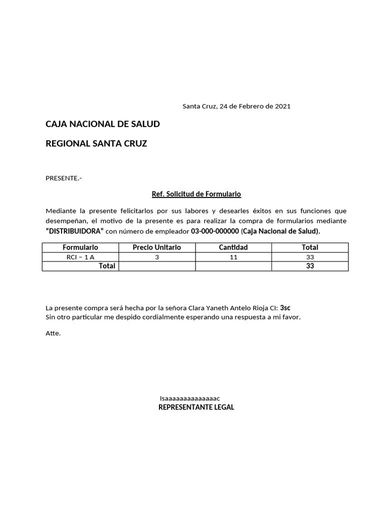 Carta para Pedir FORM | PDF
