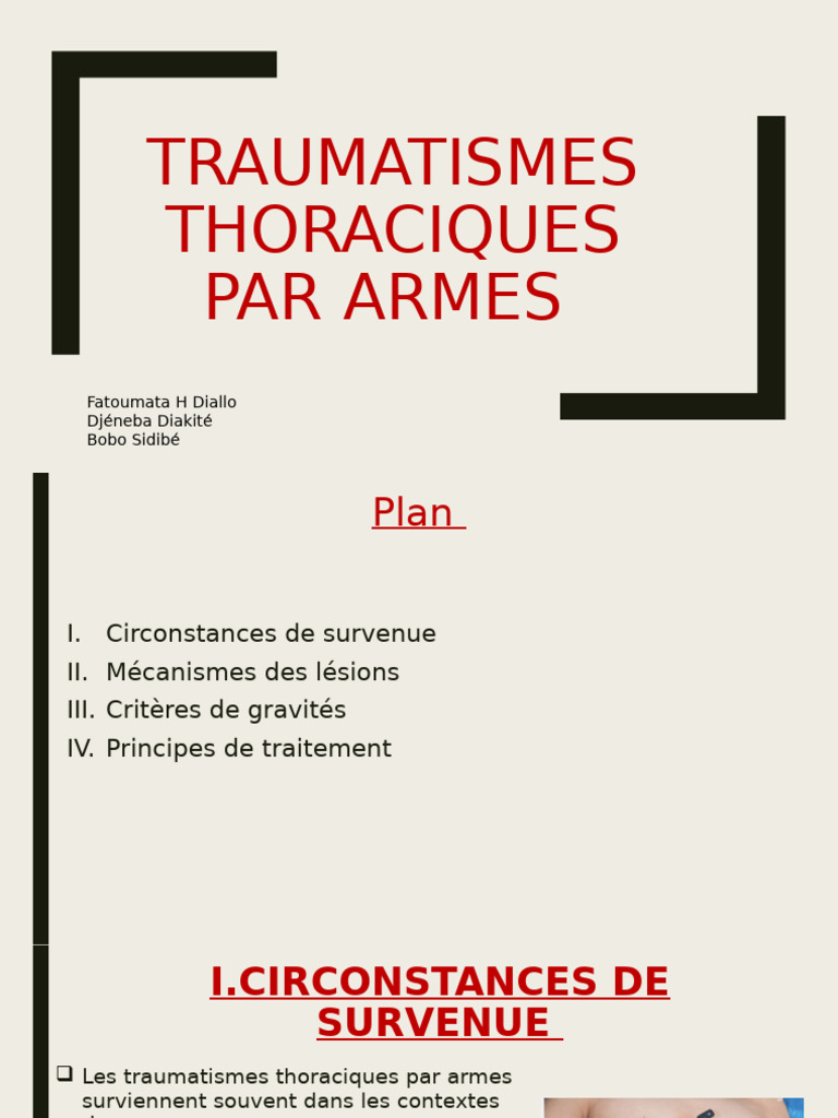 Traumatimes Thoraciques Par Armes-2 | PDF | Saignement | Spécialités médicales