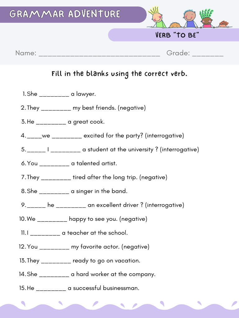 Grammar Adventure: Fill in The Blanks Using The Correct Verb | PDF