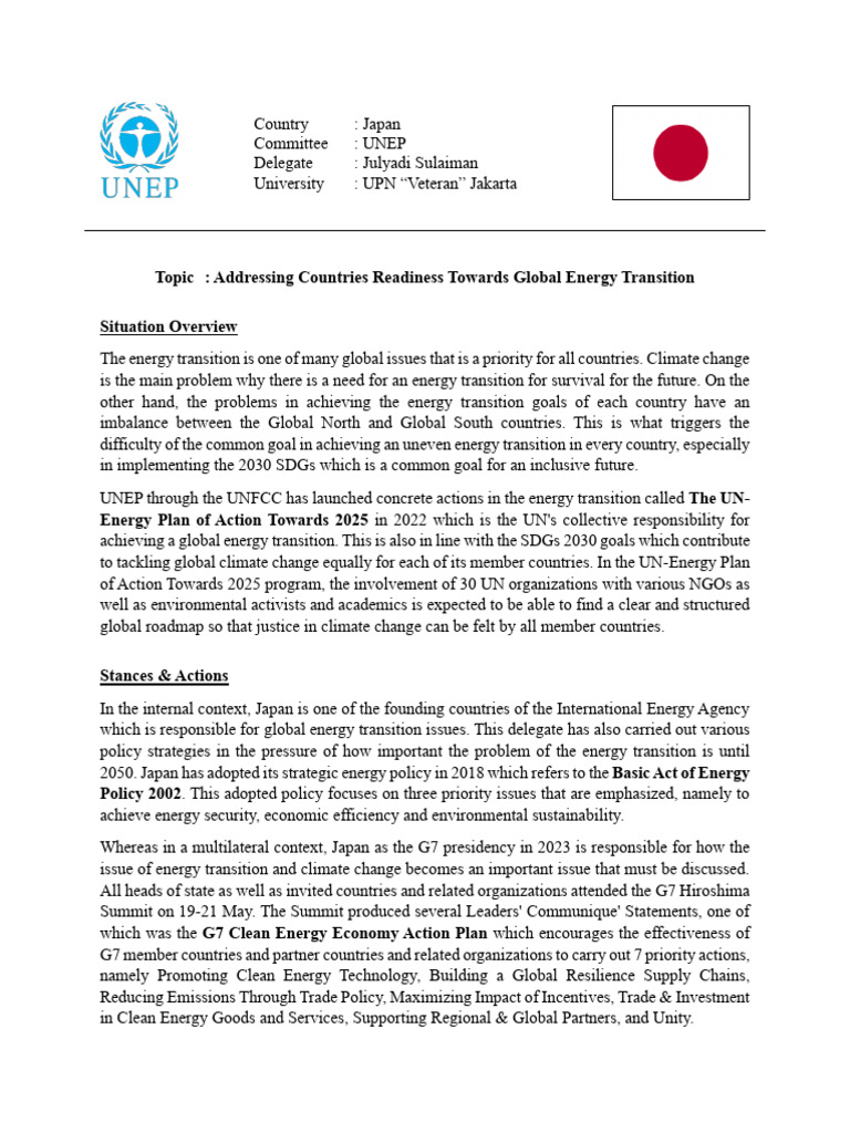 SAMPLE - Position Paper (Pospap) | PDF | Global Politics | Economies