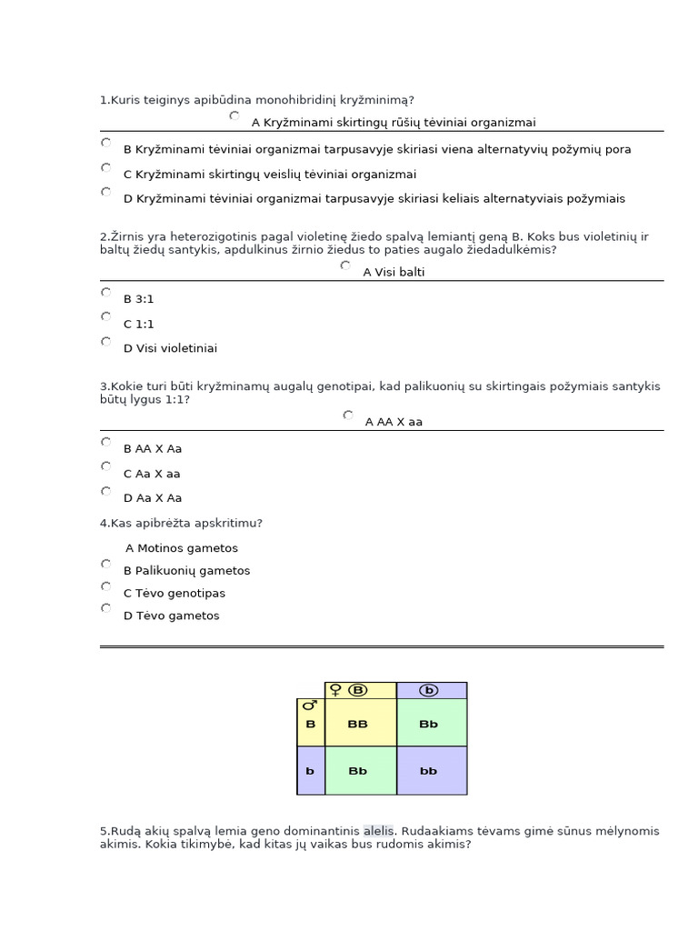 Genetikos Uzdaviniai | PDF