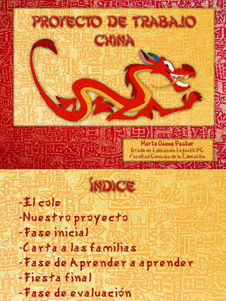 Proyecto Infantil sobre China | PDF