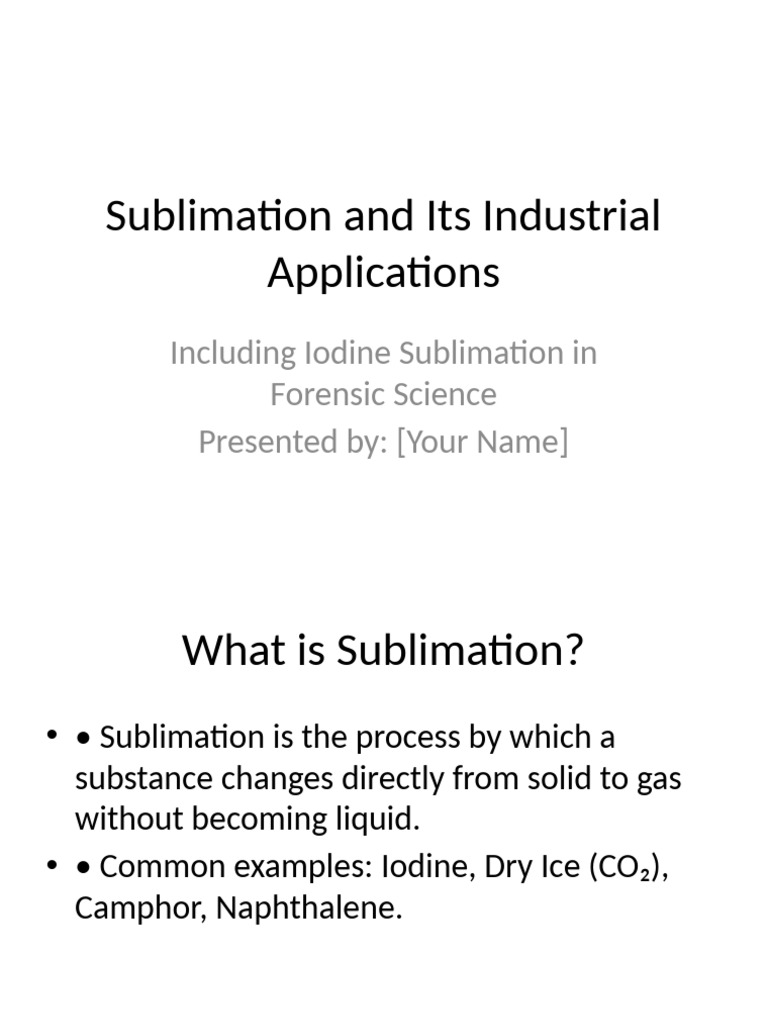 Iodine Sublimation in Forensic Science | PDF