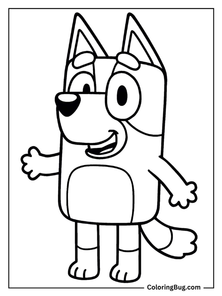 Simple Bluey Coloring Page | PDF